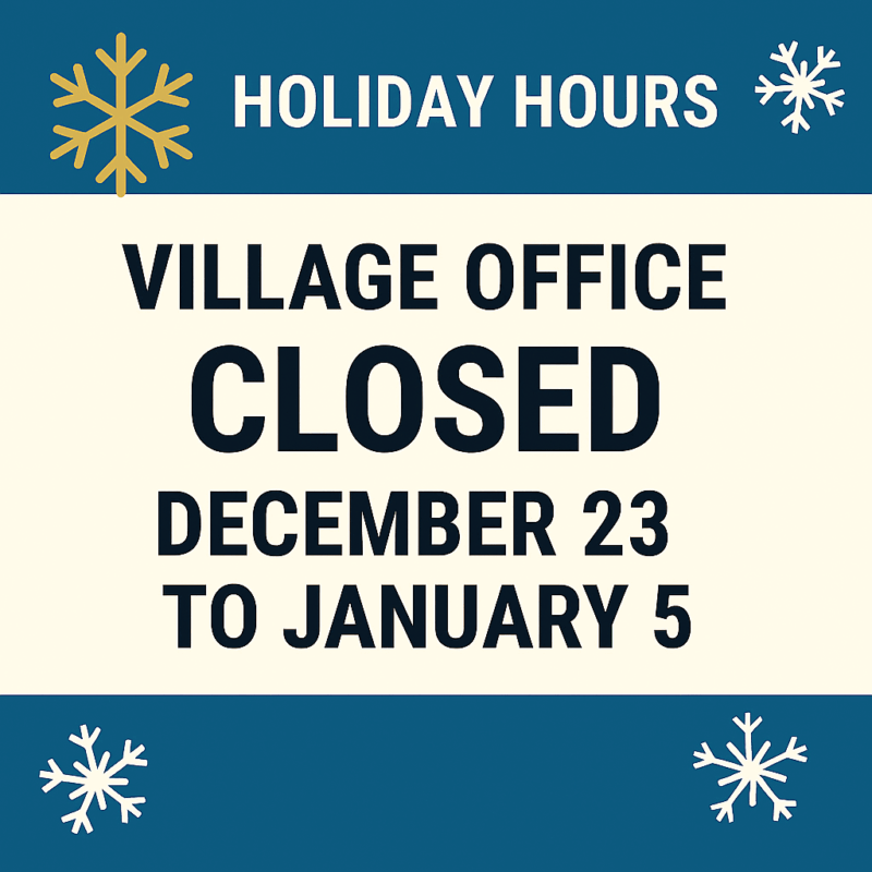 Holiday Closure – Village of Hill Spring
